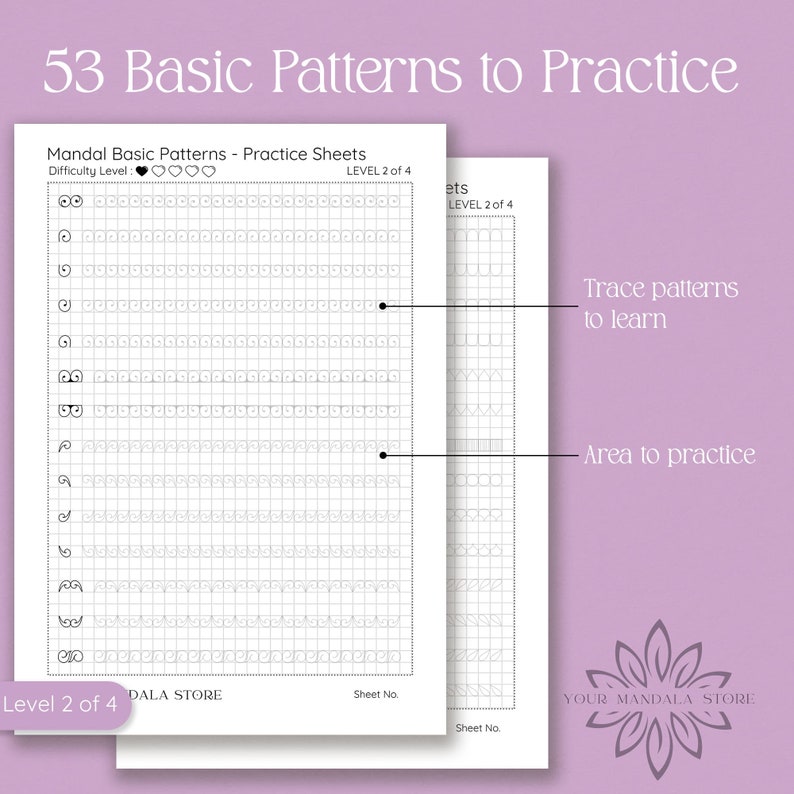 Easy Mandala Pattern Tracing Templates Mandala Printable Digital ...