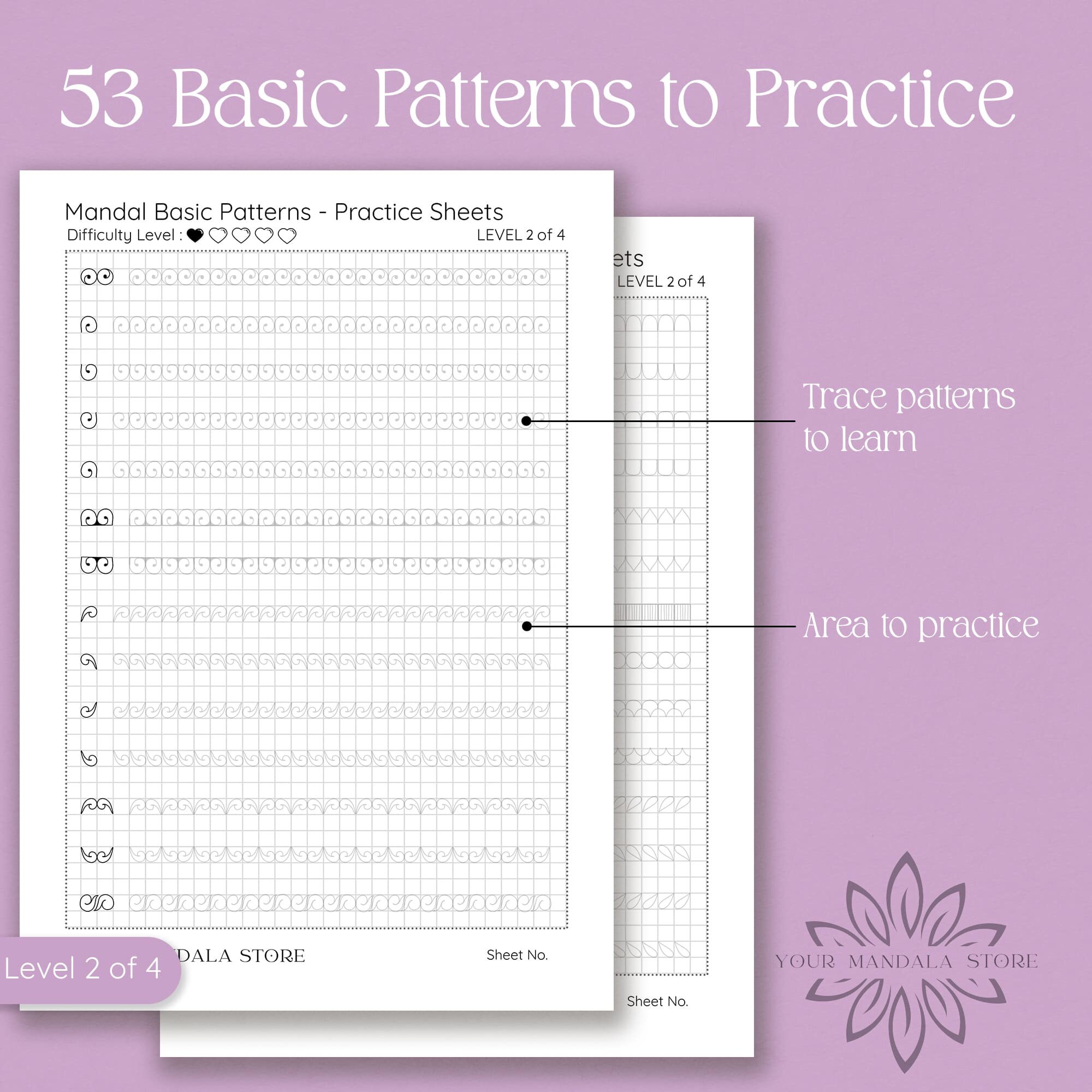Easy Mandala Pattern Tracing Templates Mandala Printable Digital ...