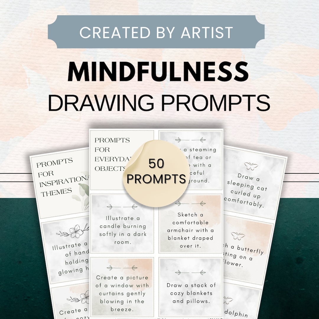 Mindfulness Drawing Prompts: Art Therapy Cards for Creative Fun (PDF ...