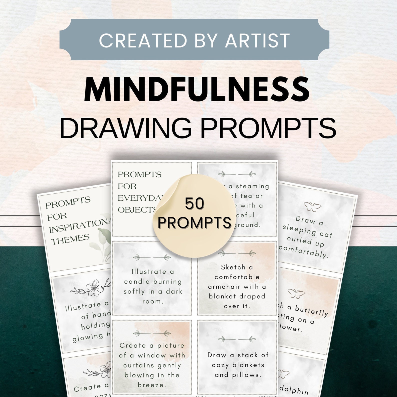 Drawing Prompt Card for Mindfulness Art Therapy Card for Group Session ...