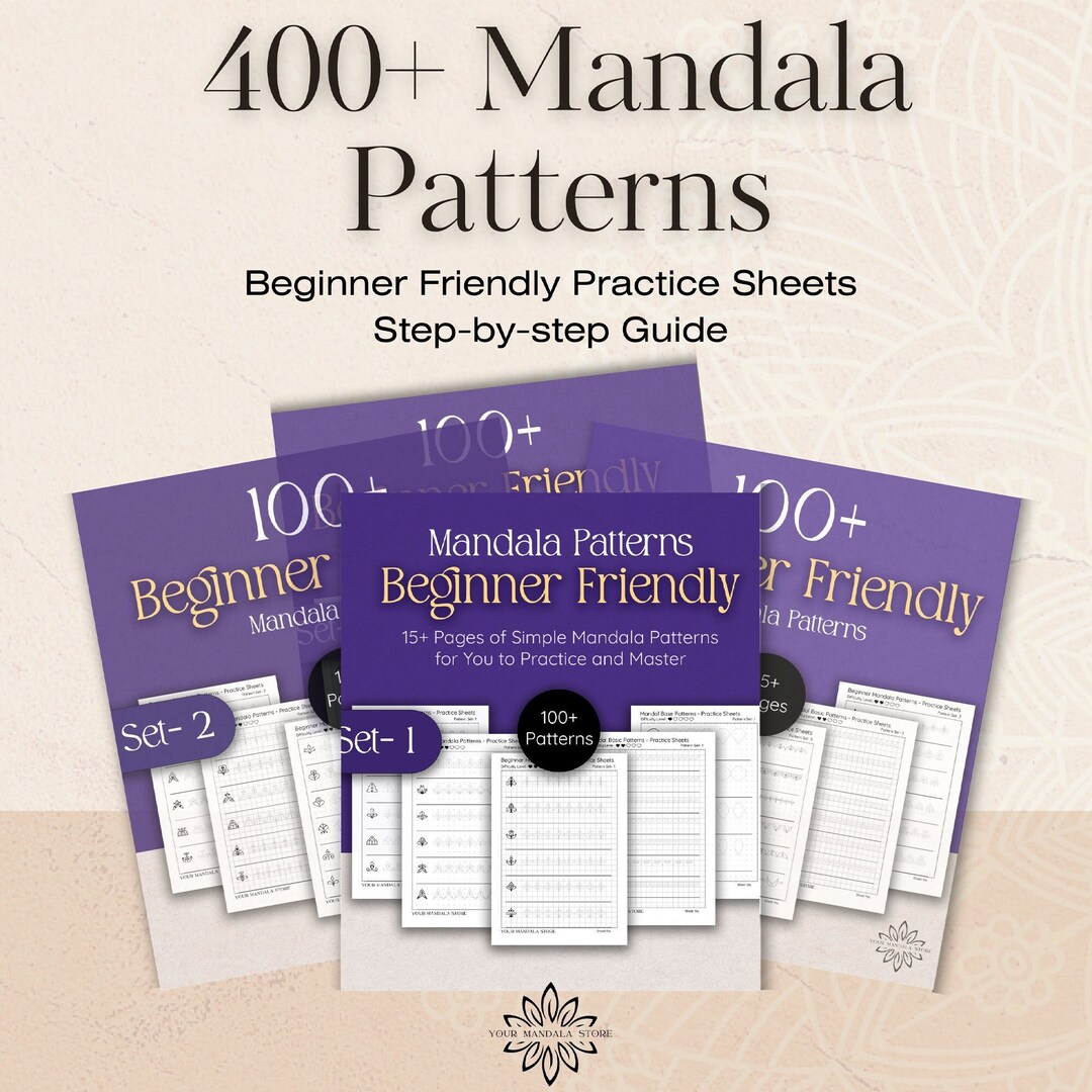 Mandala Pattern Practice Sheet for Beginner Artist Mandala Template for ...