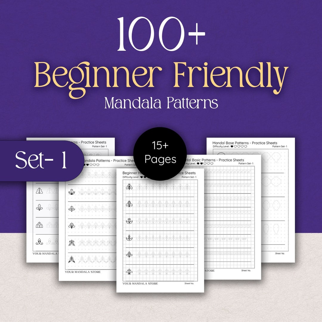 Mandala Tracing Template for Beginner Training Sheet for Mandala Art ...