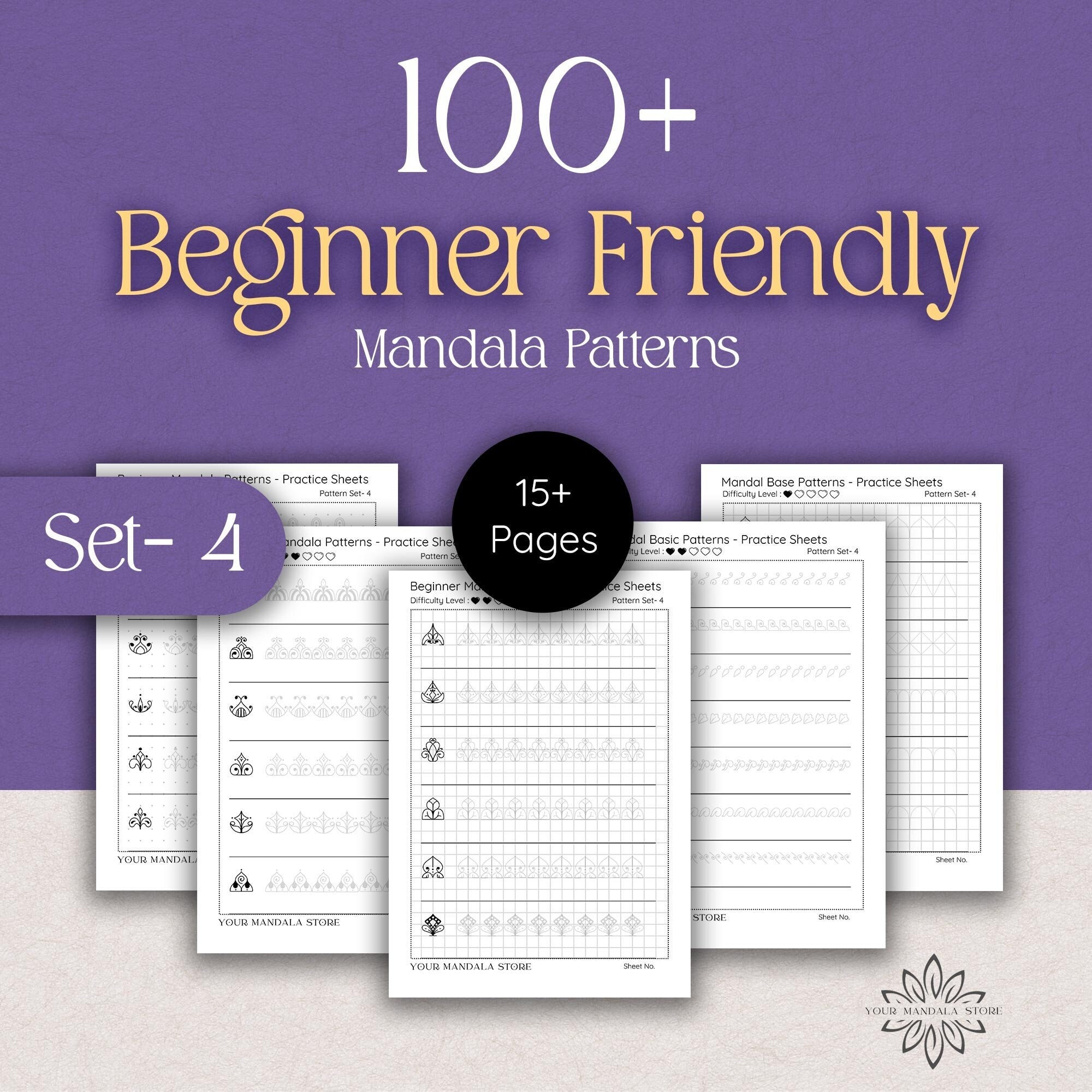 Mandala Training Template for Beginner Mandala Pattern for Inner Peace ...