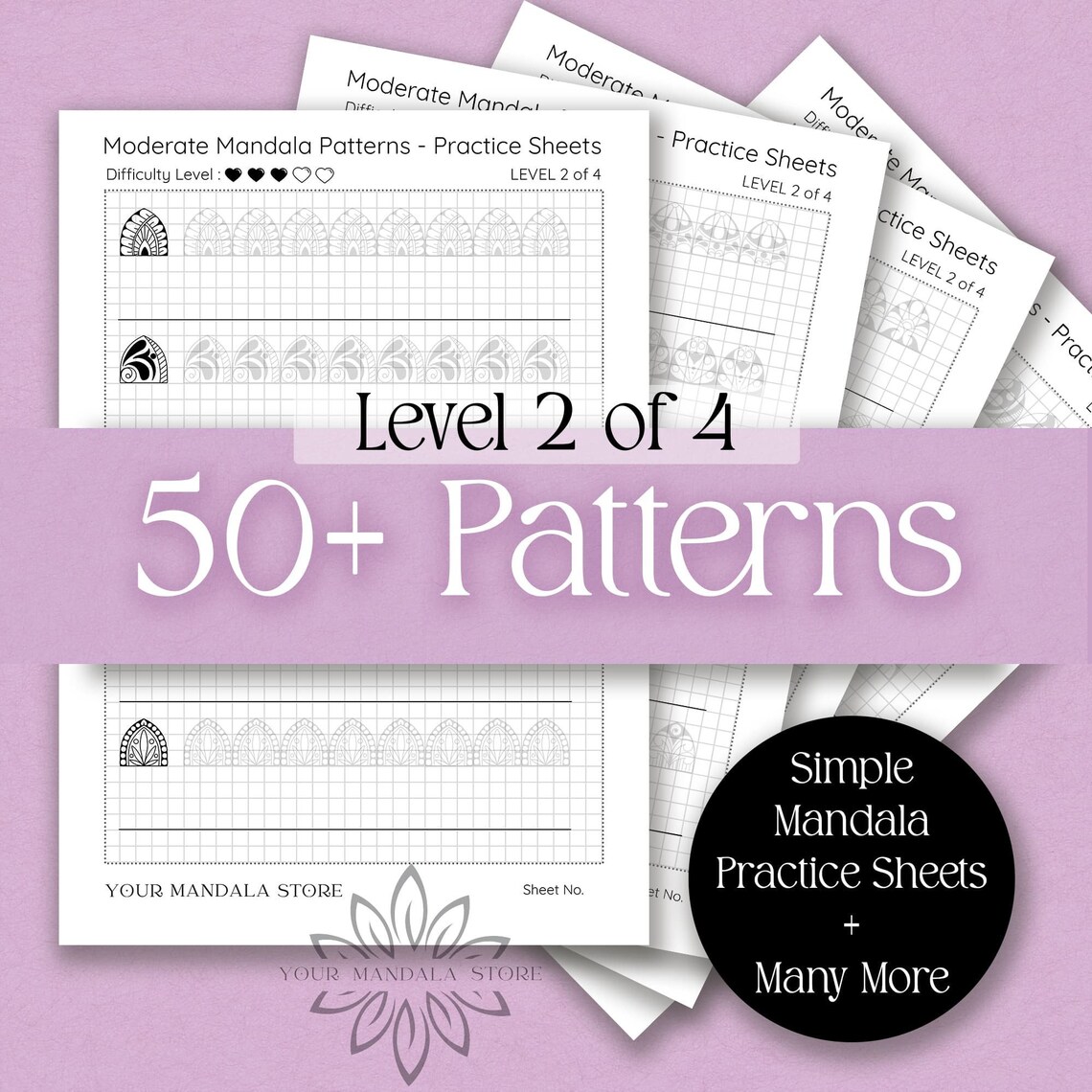 Easy Mandala Pattern Tracing Templates Mandala Printable Digital ...