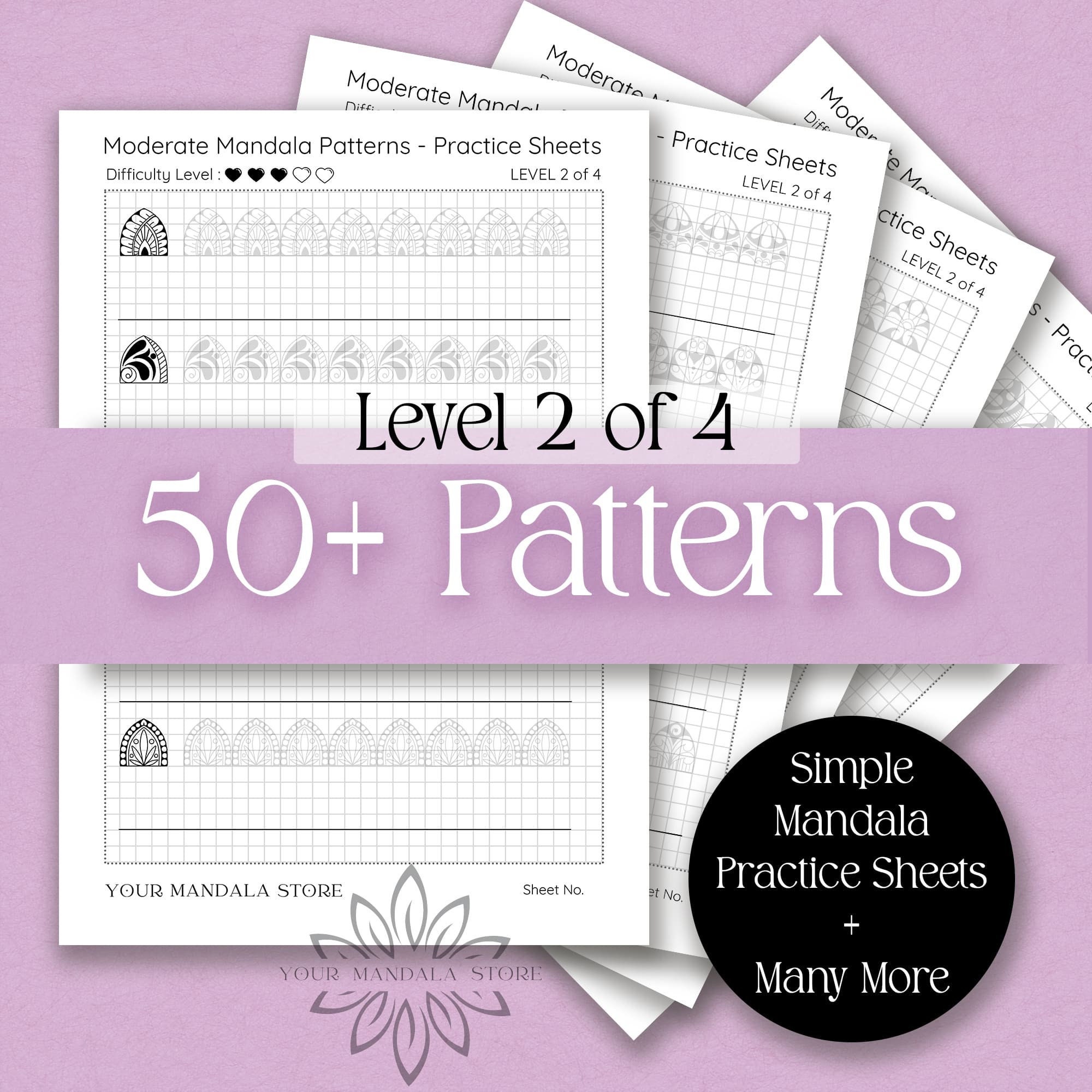 Easy Mandala Pattern Tracing Templates Mandala Printable Digital ...