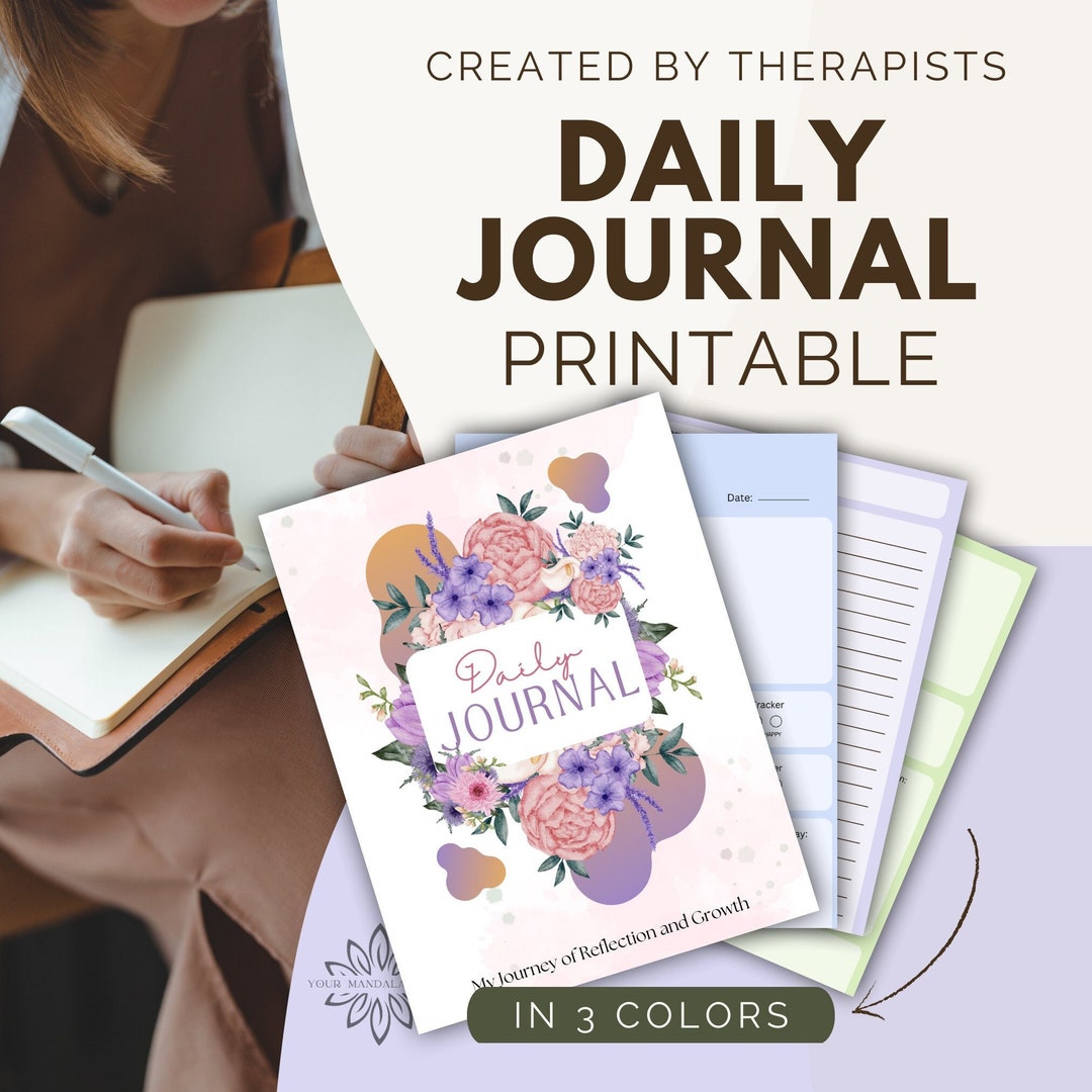 Daily Mental Health Journal Printable Guided Morning Intention Journal ...