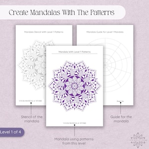 Buy Mandala Pattern Sheet for Practice Mindful Mandala Practice for Relaxation Mandala Template ...