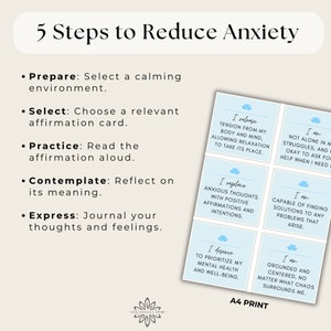 Anxiety Affirmation Card Printable for Mental Health Affirmation Card ...