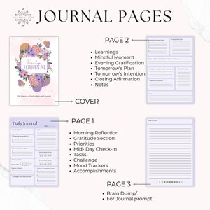 Daily Mental Health Journal Printable Guided Morning Intention Journal ...