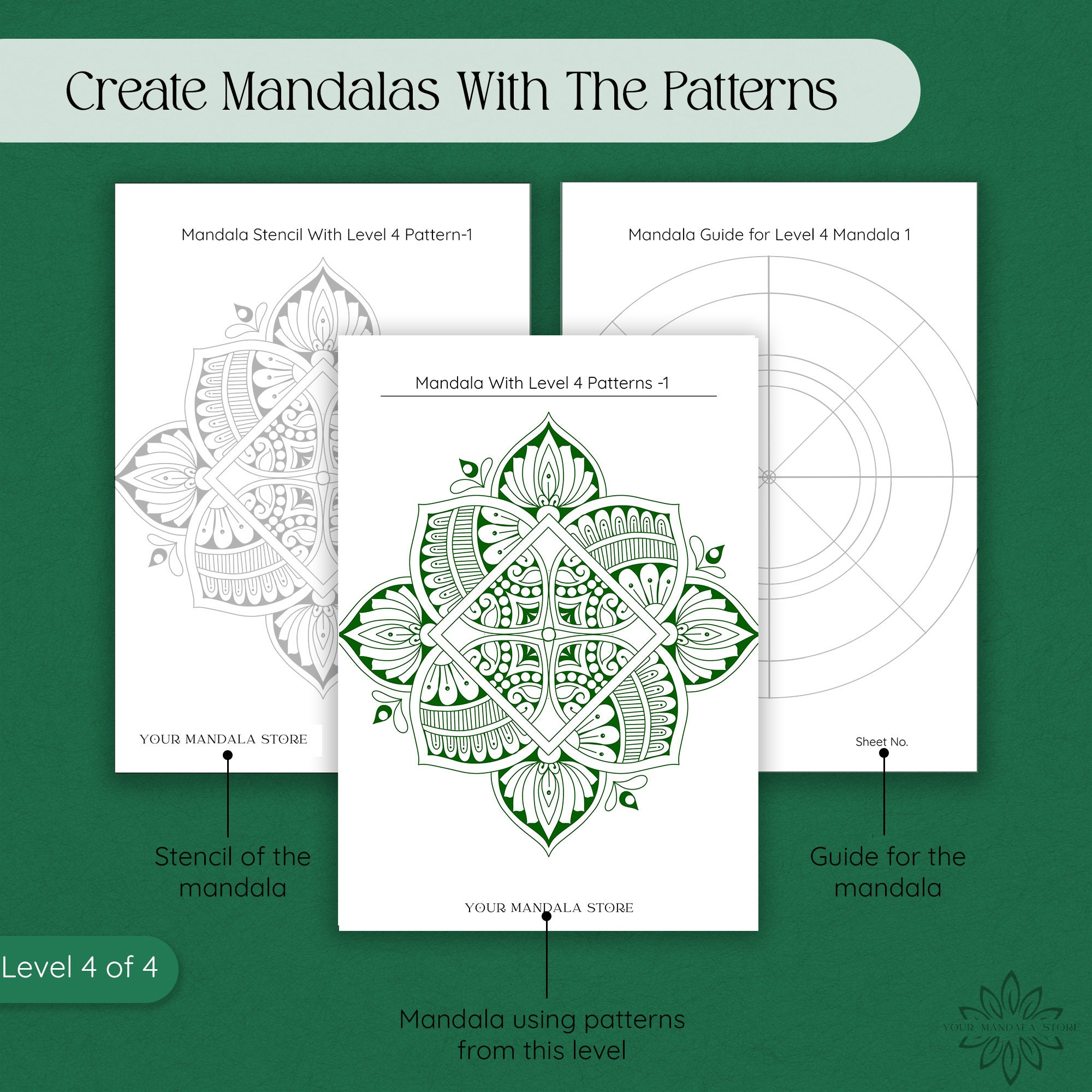 Intricate Mandala Patterns for Tracing Printable Mandala Practice Sheet for Mindfulness Mandala ...
