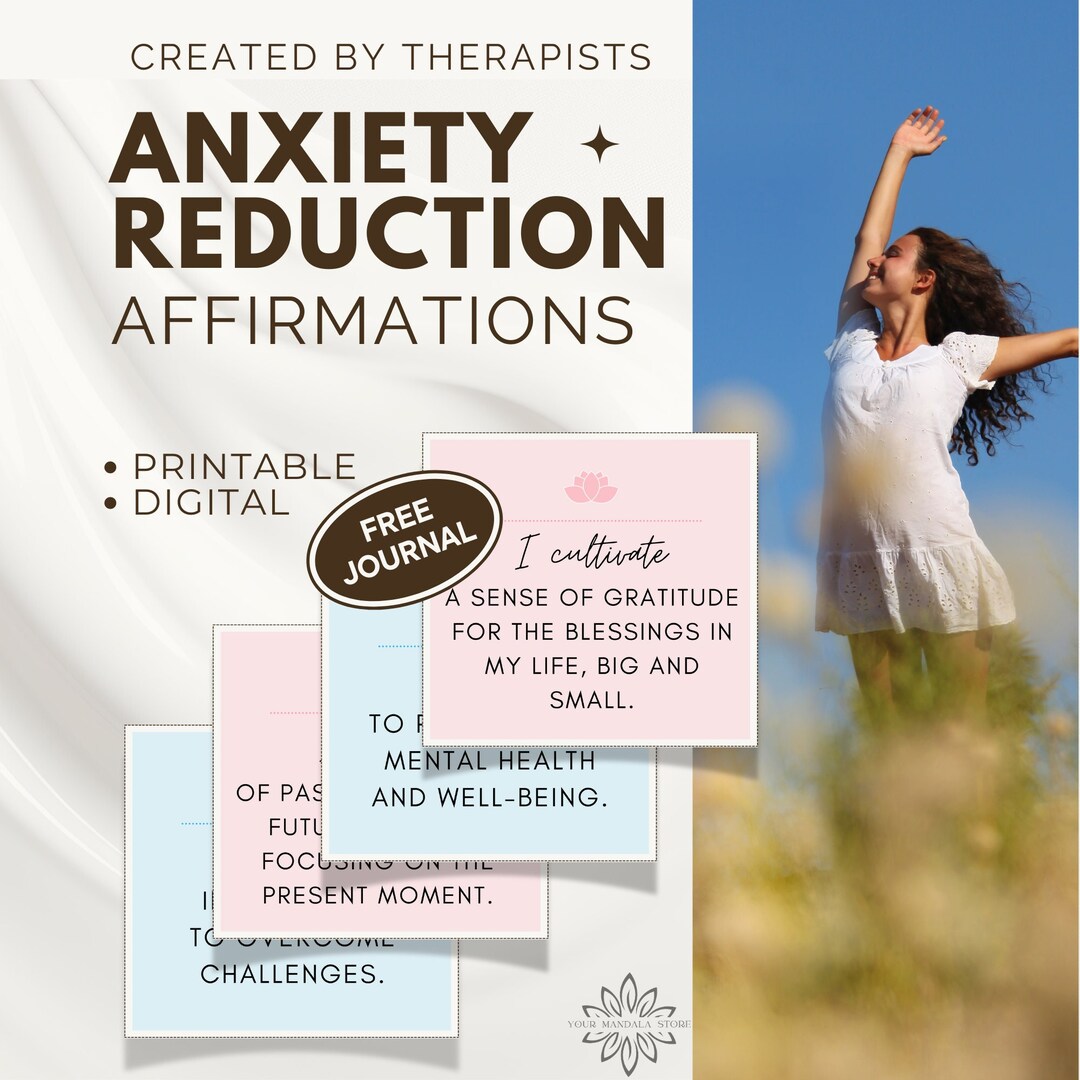 Anxiety Affirmation Card Printable for Mental Health Affirmation Card ...