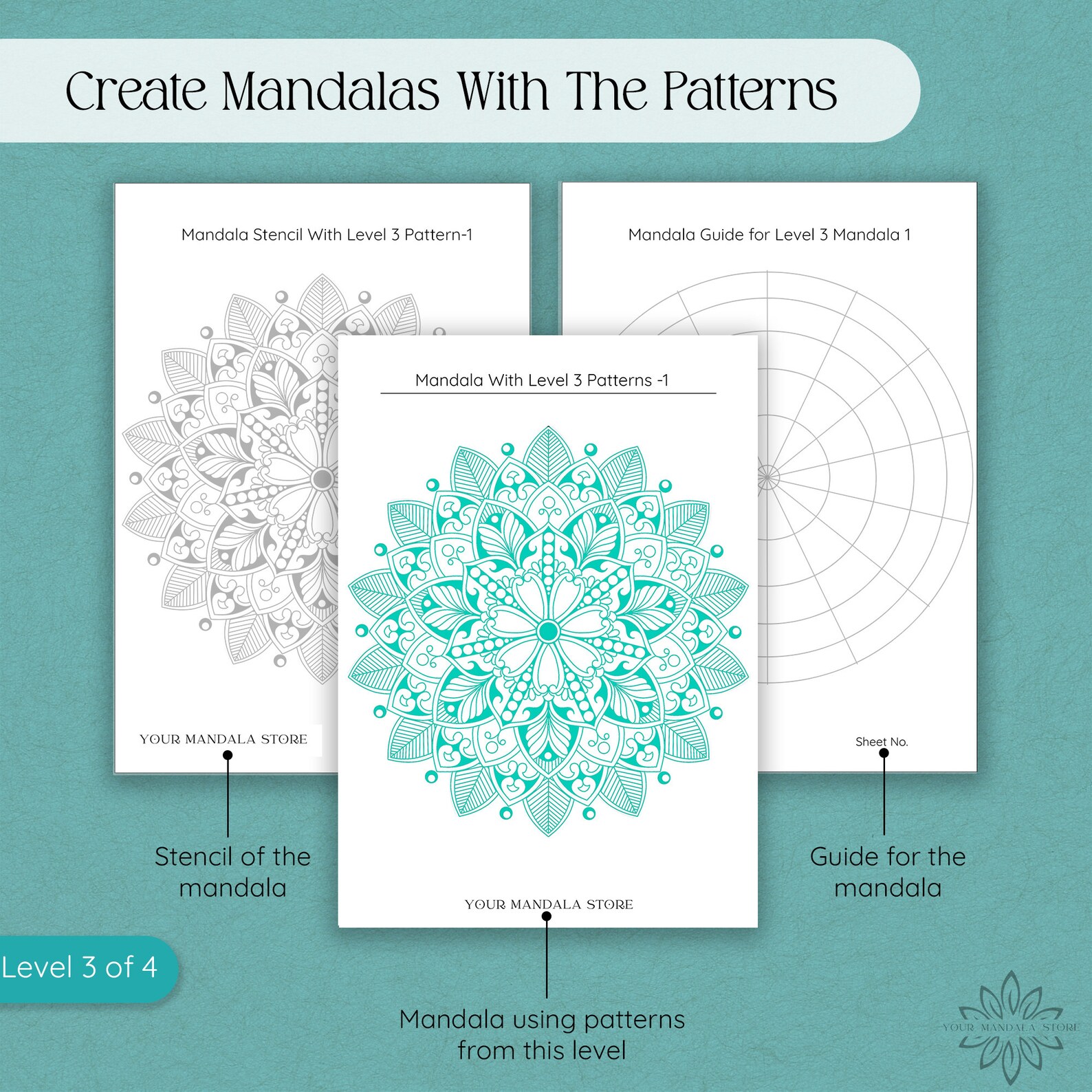 Detailed Mandala Pattern for Tracing Mandala Template for Mindful ...