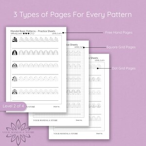 Mandala Pattern Practice Sheet Level 2 of 4, Patterns Training Sheets ...