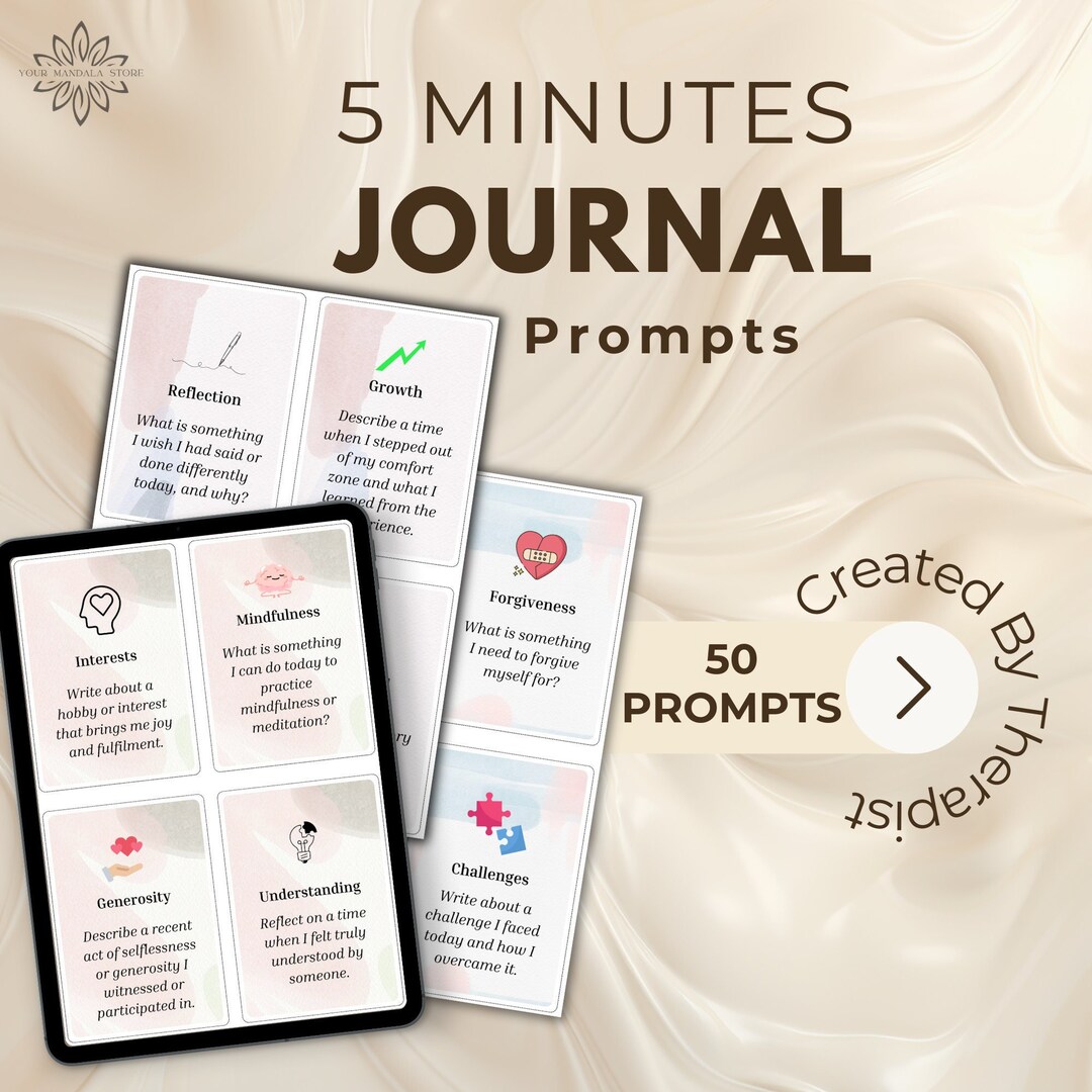 The 5 Minute Journal Prompt for Beginner Five Minute Journal Digital ...