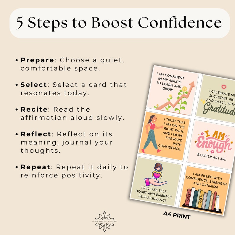 Confidence Affirmation Card Printable Mindfulness Card for Confidence ...