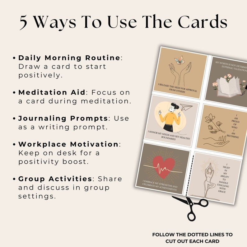 Affirmation Card Printable Self Love Affirmation for Mental Wellness ...