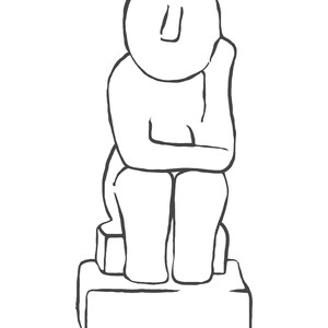 Greek Cycladic Art Black and White. Digital Art Print Set of 3. - Etsy