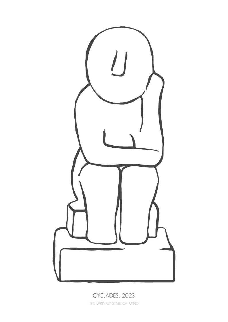 Greek Cycladic Art Black and White. Digital Art Print Set of 3. - Etsy