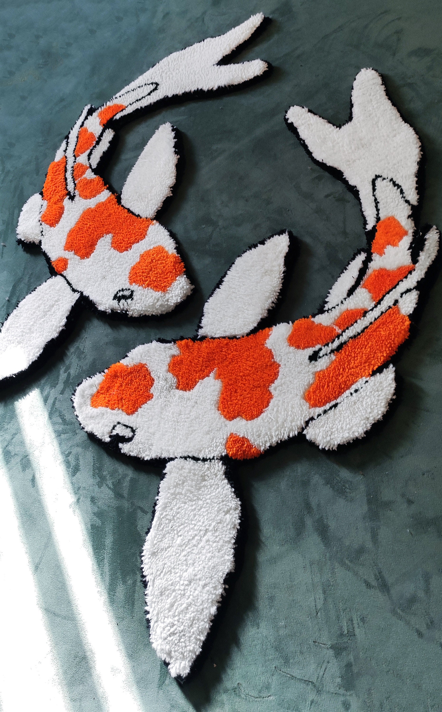Koi Fish BUNDLE Handmade Rug 2 Rugs - Etsy