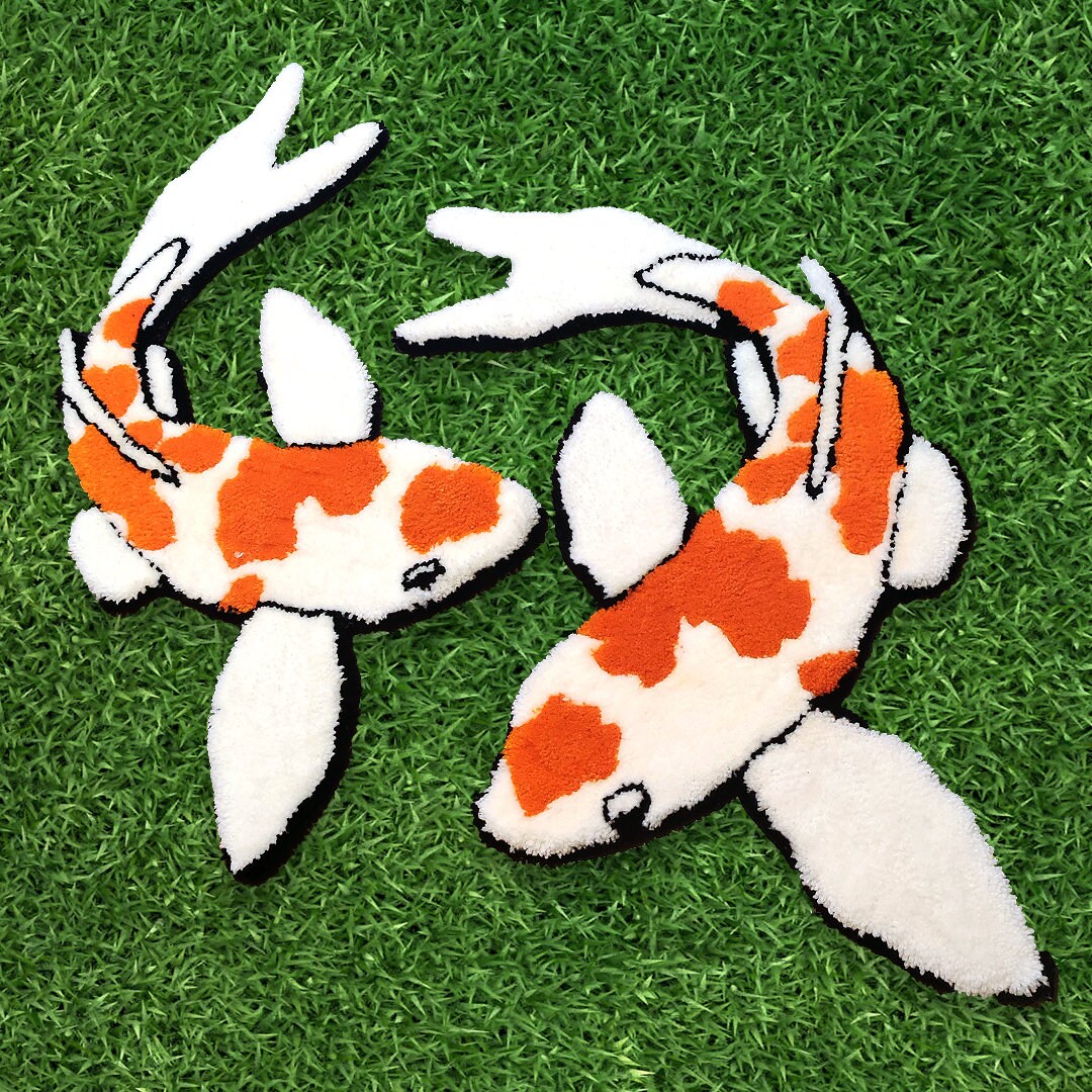 Koi Fish BUNDLE Handmade Rug 2 Rugs - Etsy
