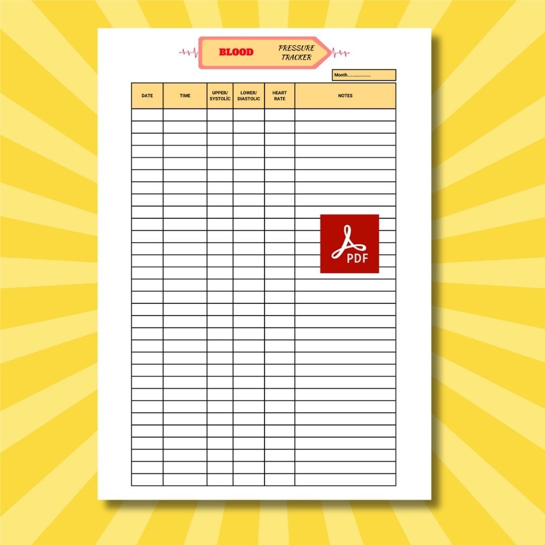 Blood Pressure Log Editable Printable Blood Pressure Tracker Blood ...