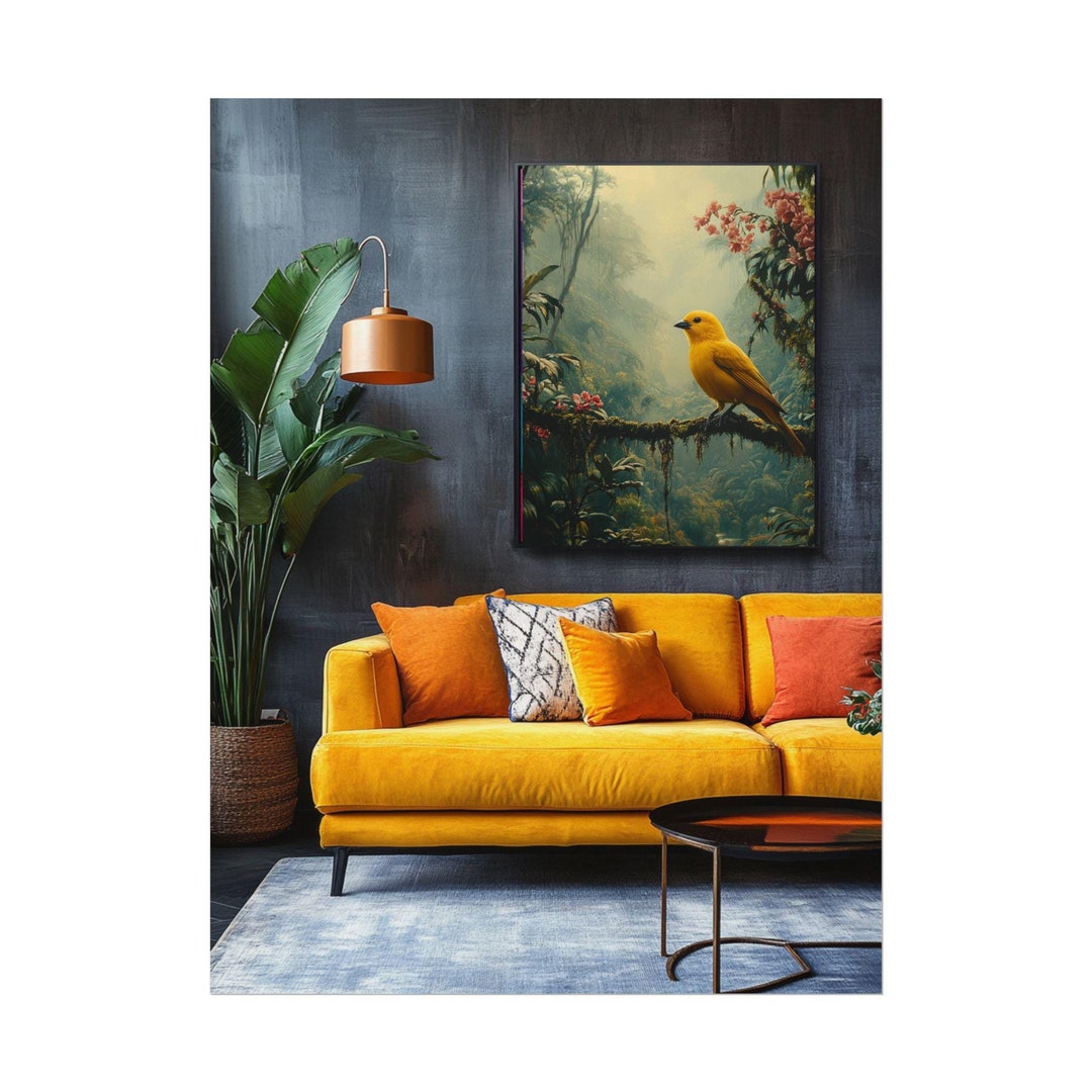 Artistic Watercolor Wall Art, Tropical Bird Poster, Home Decor ...