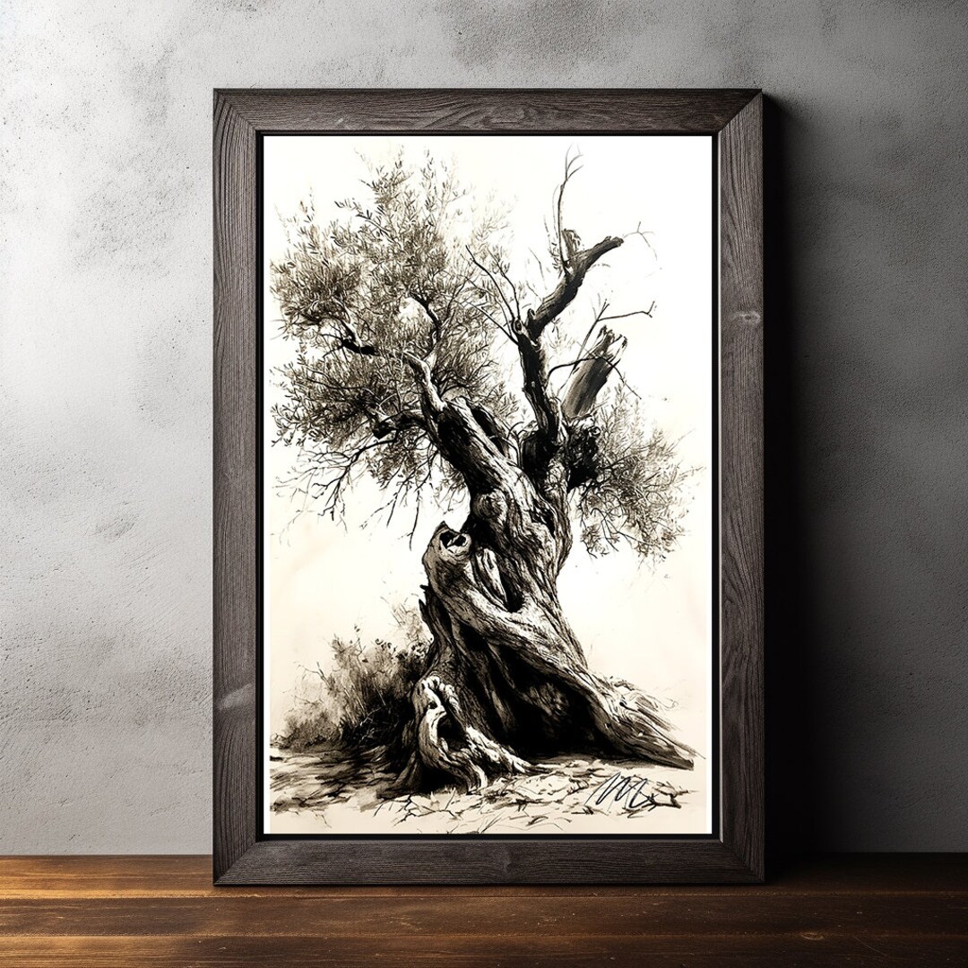 Tree Study in Charcoal, Printable Tree Art, Downloadable Wall Art ...