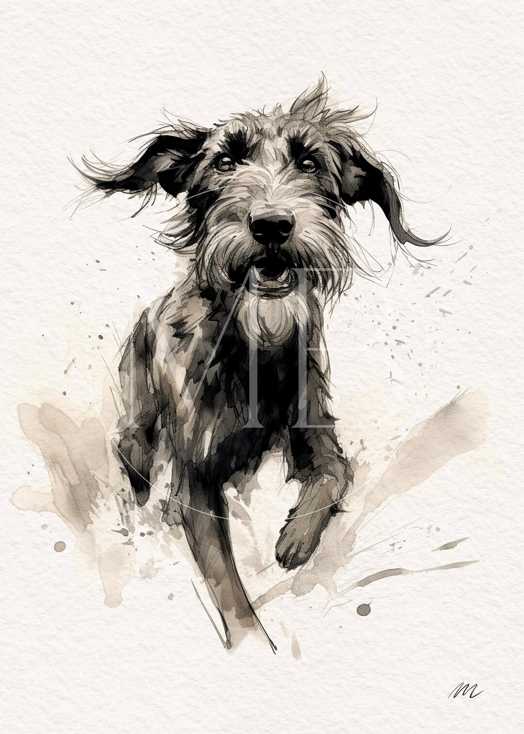 Dog in Ink, Printable Animal Art, Downloadable Art, Printable Dog Art ...
