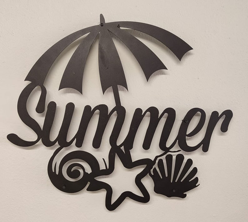 Summer Art Metal, Metal Wall Art, Summer Wall Deco, Gift for Summer ...