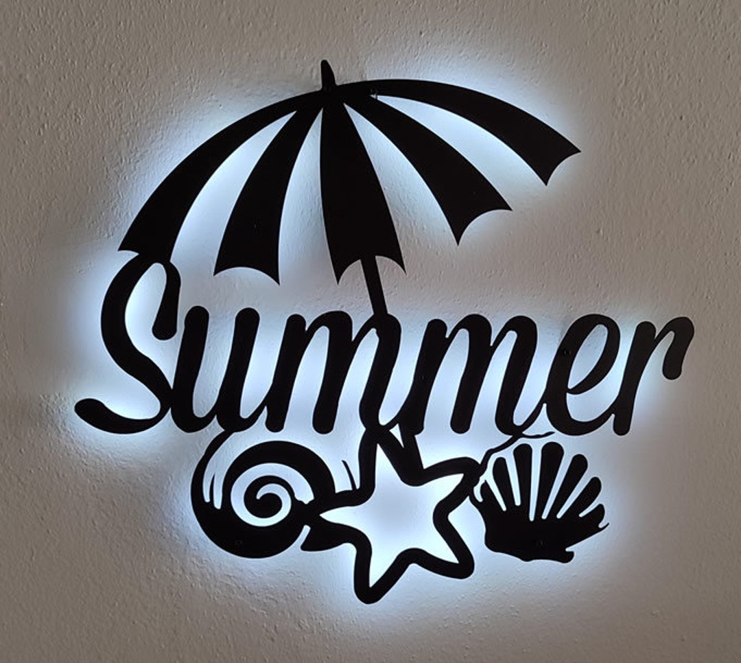 Summer Art Metal, Metal Wall Art, Summer Wall Deco, Gift for Summer ...