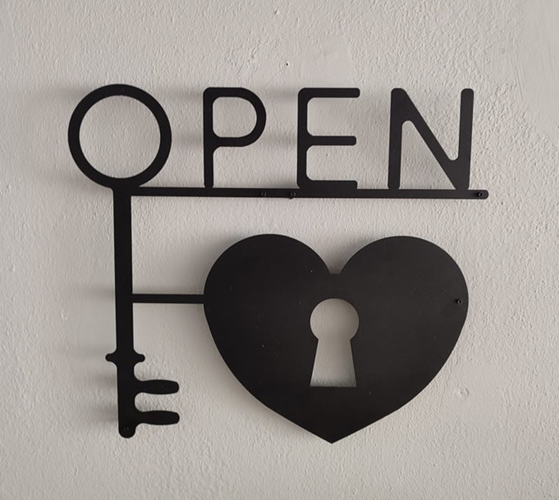 Heart Key Art Metal, Metal Wall Art, Heart Key Wall Deco, Gift for ...