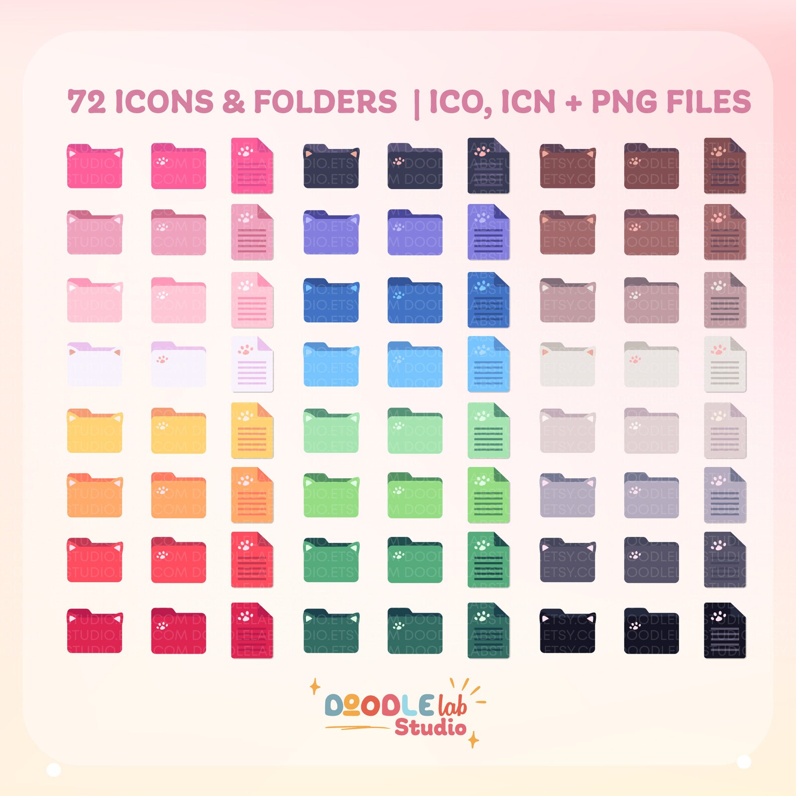 Cute Cat Dog Computer Desktop Folder Icons | Folder Icons for Mac ...