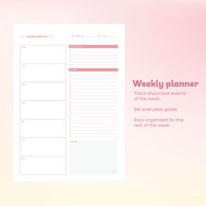 Angel Wing Minimalist Daily Planner Printable | Weekly Planner ...