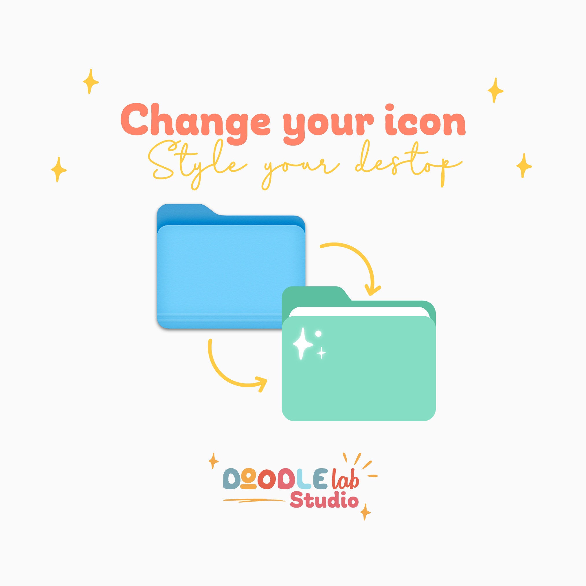 Pastel Desktop Folder Icons - Cute Aesthetic Mac Desktop - PC Folders ...
