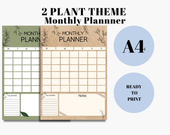 Printable Fall Themed Monthly Planner - Etsy