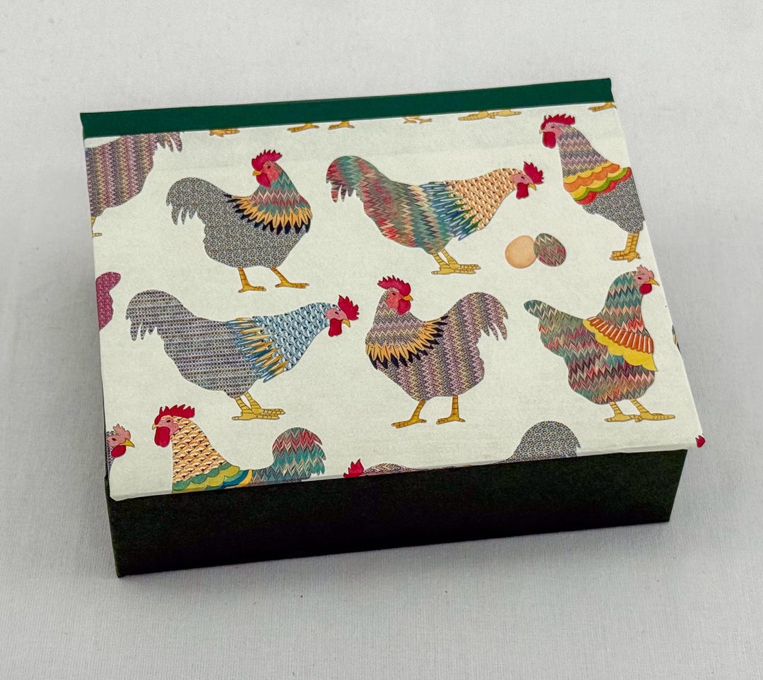 Personalized Box in Decorative Slanted Shape in Many Sizes CHICKENS - Etsy