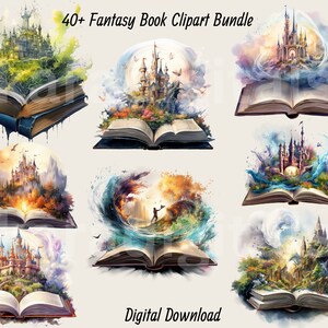 Book Lover Clipart PNG Bundle, Digital Download, Reading Clip Art ...