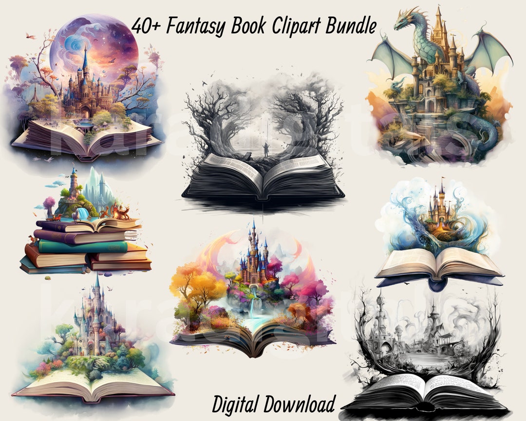 Book Lover Clipart PNG Bundle, Digital Download, Reading Clip Art ...