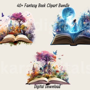Book Lover Clipart PNG Bundle, Digital Download, Reading Clip Art ...