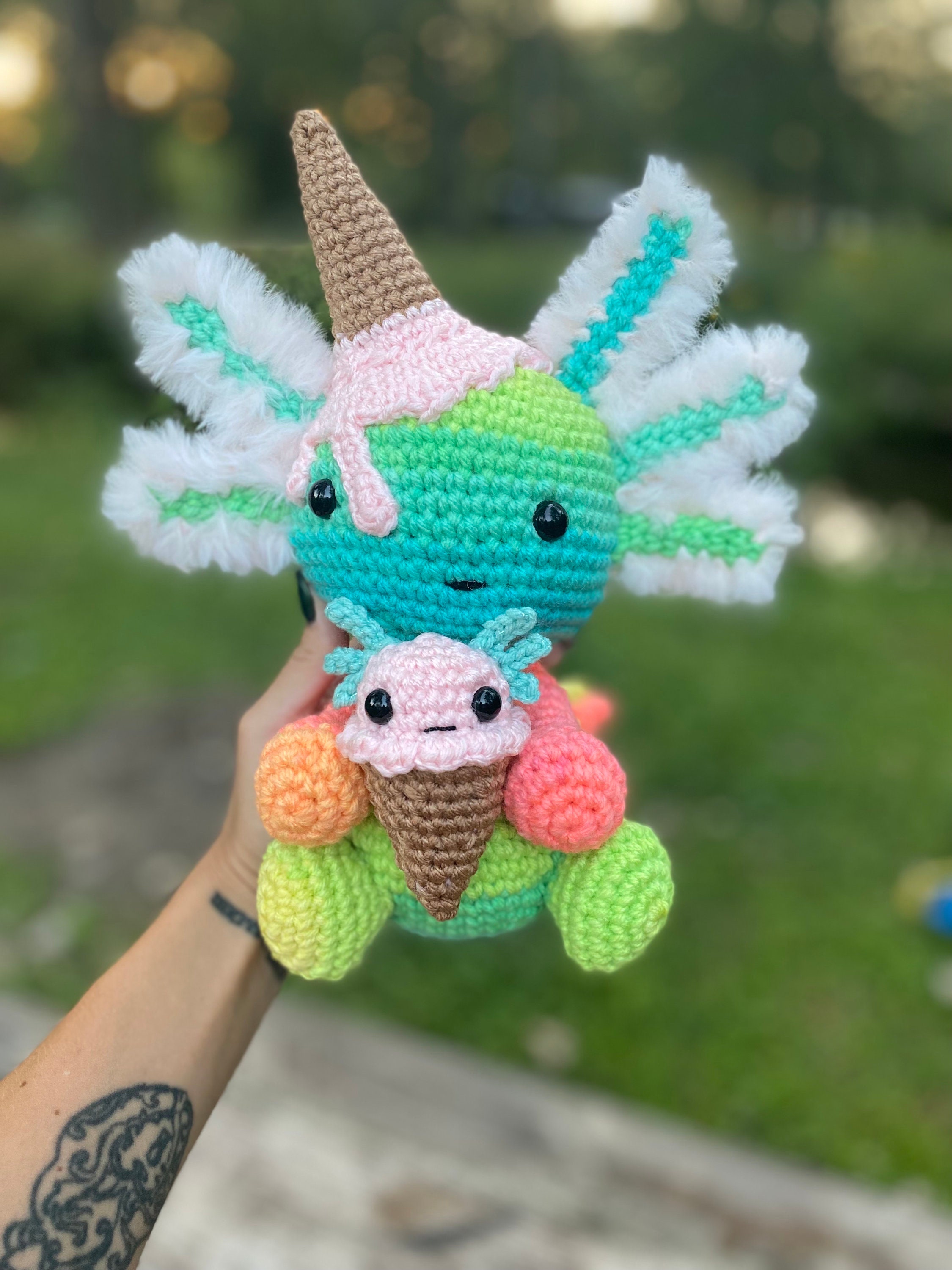 Cotton Candy Axolotls - Crochet Axolotl Plush - Etsy