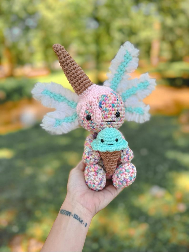 Pink Sprinkle Ice Cream Axolotl Plushie - Etsy