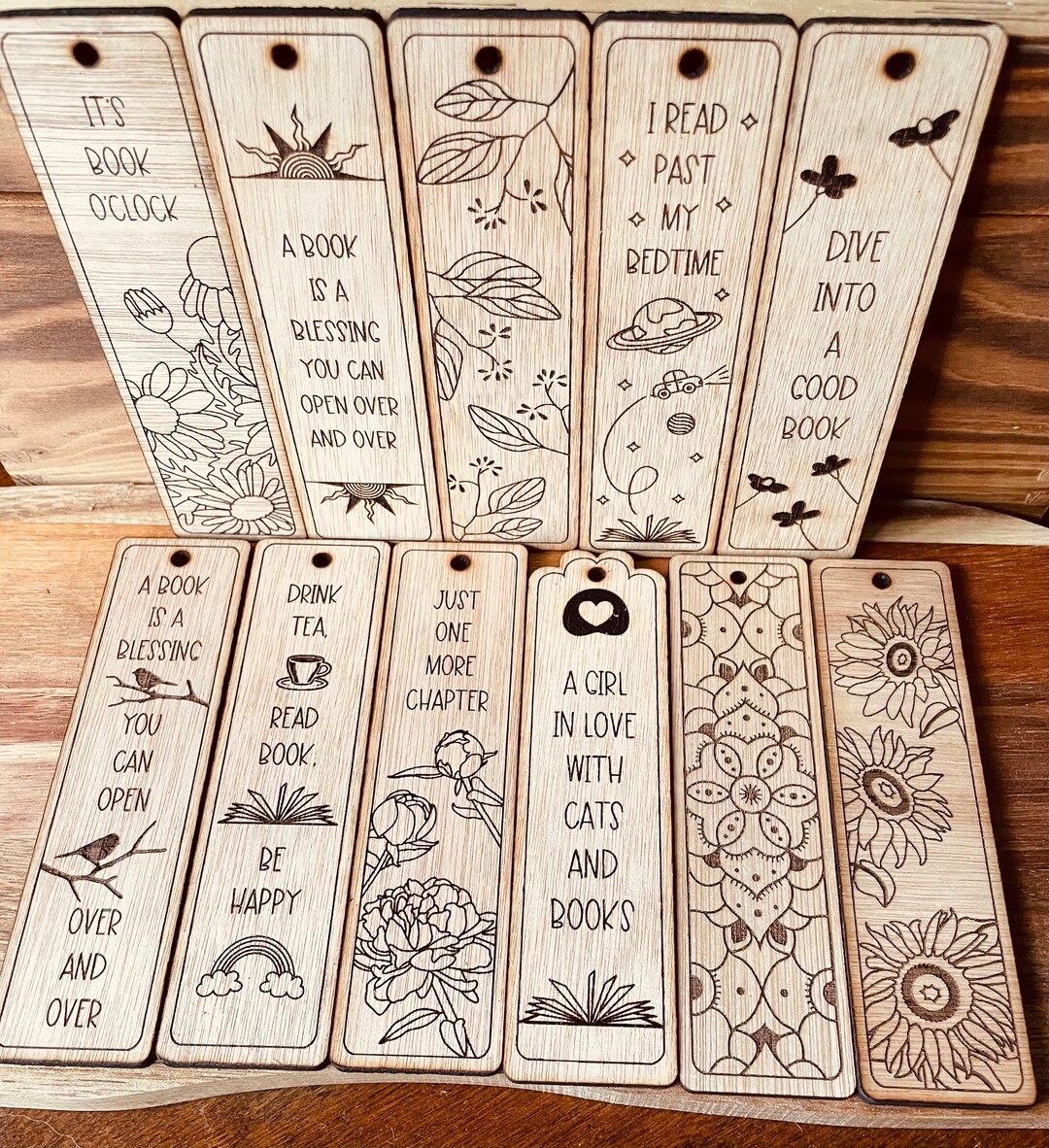 Personalised Wooden Bookmarks. Hand Made and Laser Engraved. Choice of ...