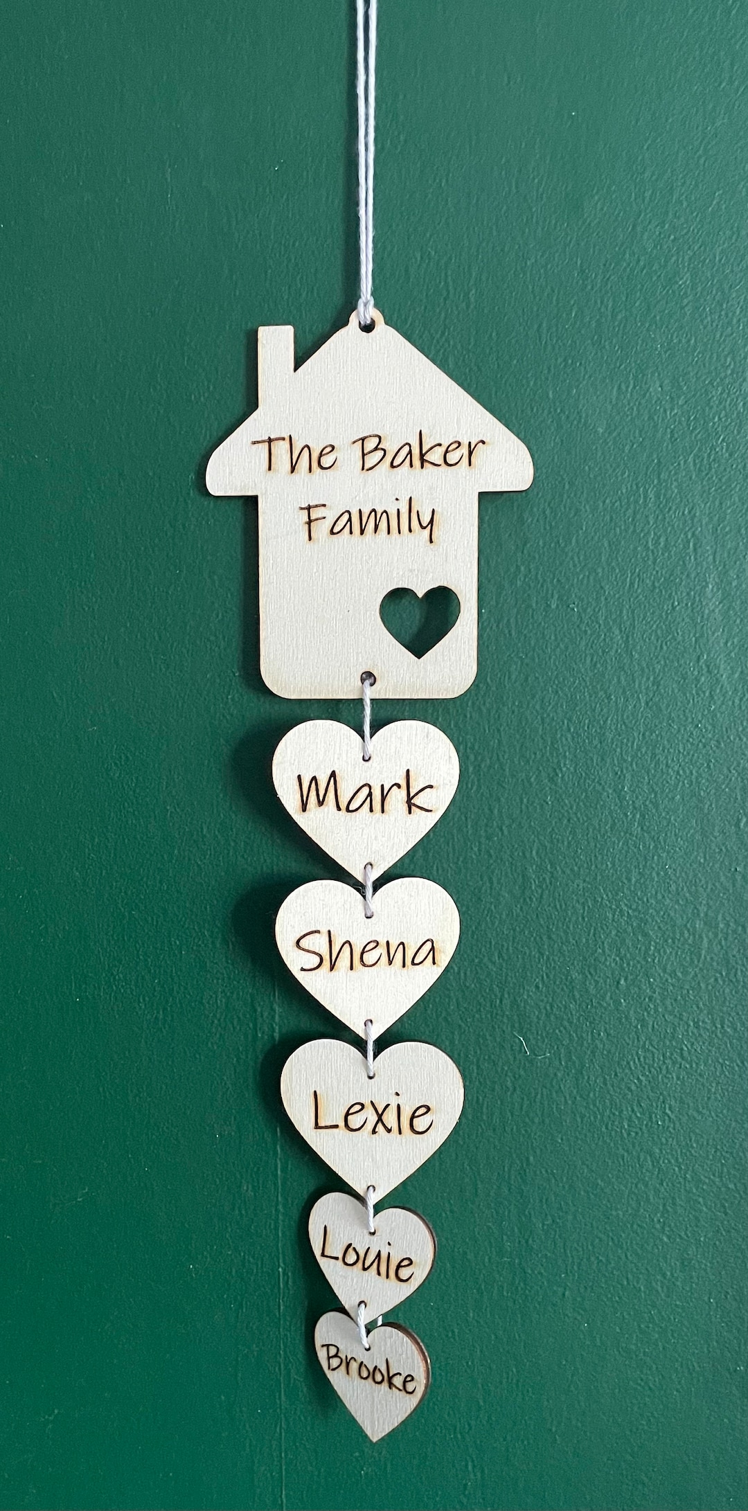 Personalised Our Family Hanging Wall Decoration, Family Wall Art, Our ...
