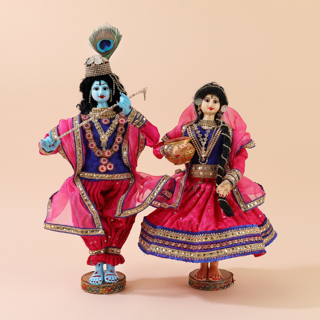 Set of Radha & Krishna Dolls | Handmade Doll | Indian Home Decor ...