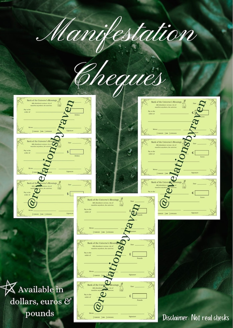 Manifestation Cheque- Vision Board- Pounds Design - Etsy