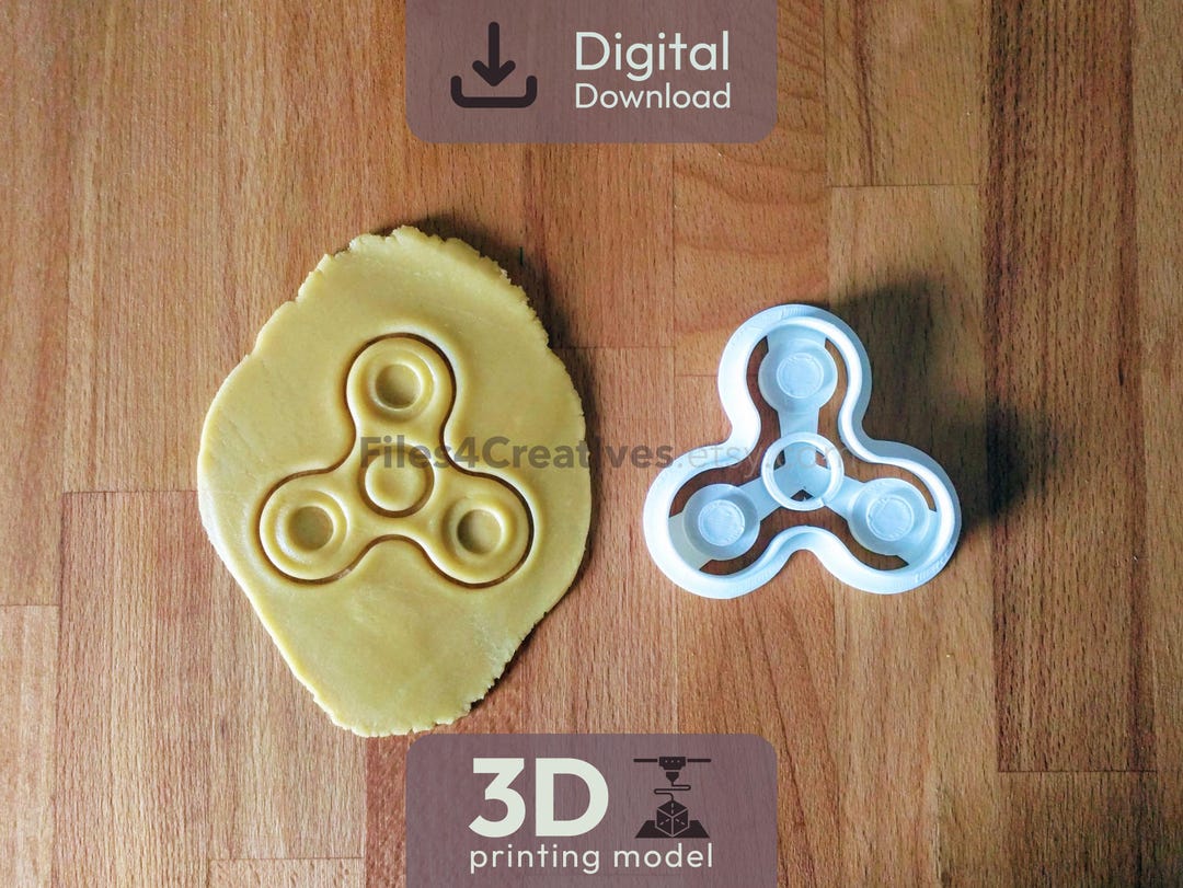 Fidget Spinner Cookie Cutter 3D STL File – Digital Download for 3D ...