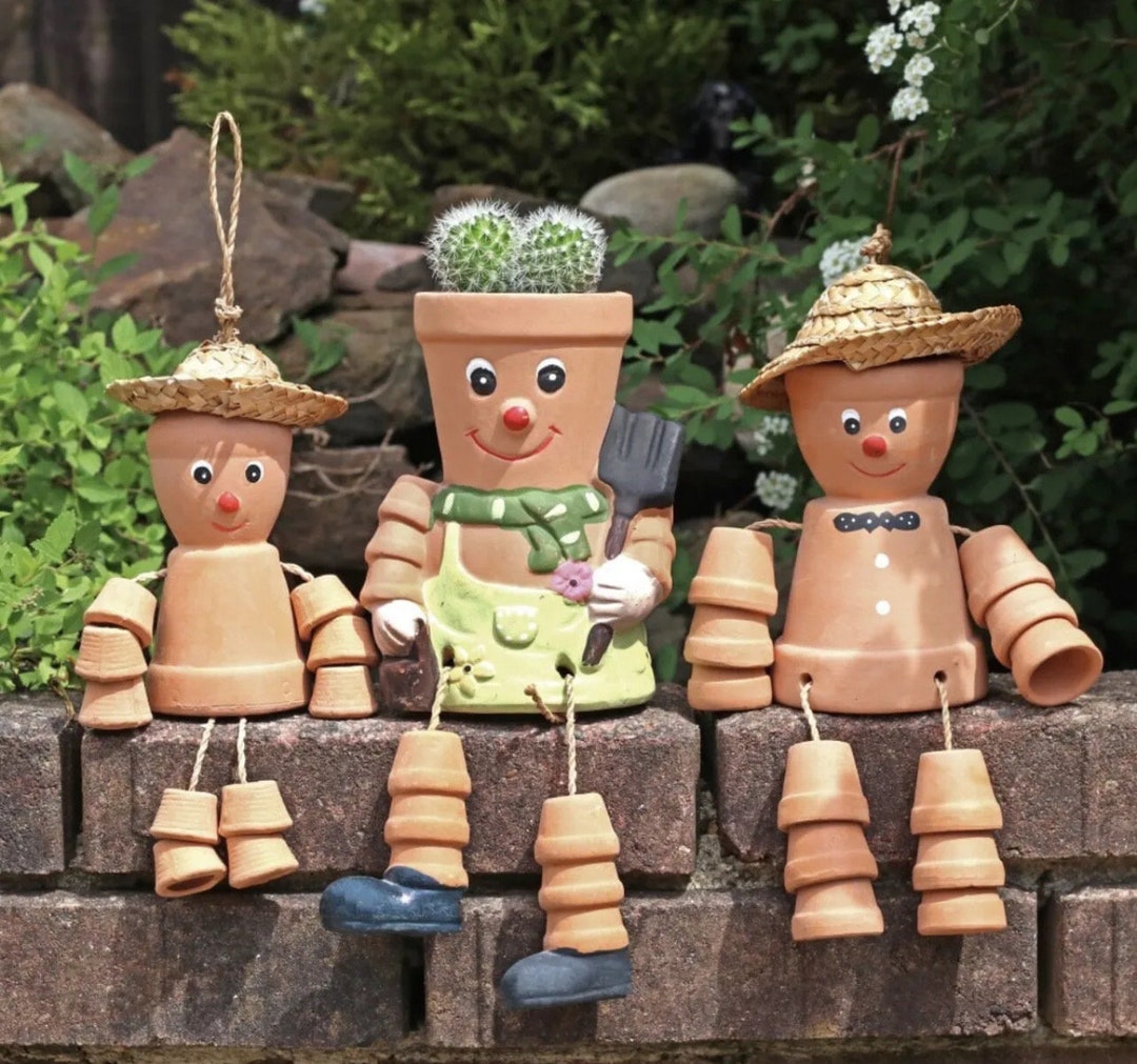 Terracotta Flower Pot Man / Plant Pot Men Garden Planters - Etsy UK