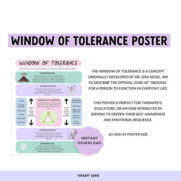 Window of Tolerance Poster for Kids - Etsy