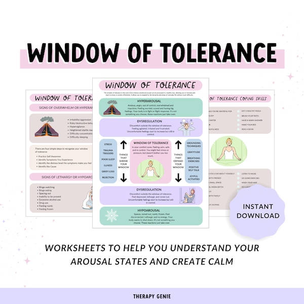 Window of Tolerance Worksheets Kids - Etsy