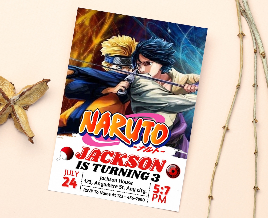 Editable Manga Anime Birthday Invitation Boys Manga Party - Etsy